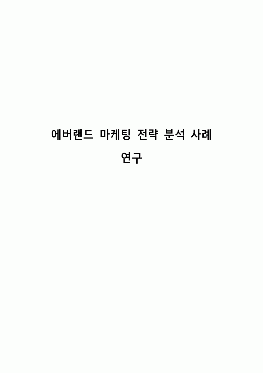 에버랜드 마케팅 전략 분석 사례 연구