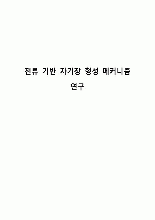 전류 기반 자기장 형성 메커니즘 연구