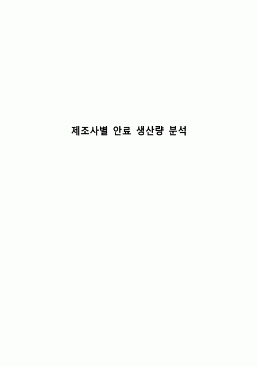 제조사별 안료 생산량 분석
