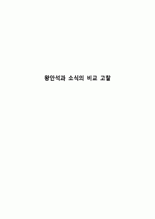 왕안석과 소식의 비교 고찰