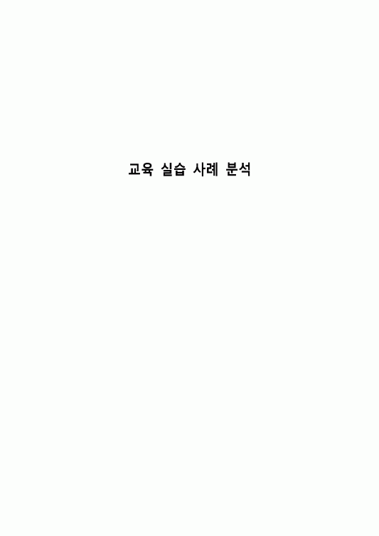 교육 실습 사례 분석