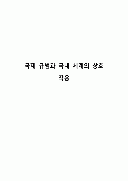 국제 규범과 국내 체계의 상호 작용