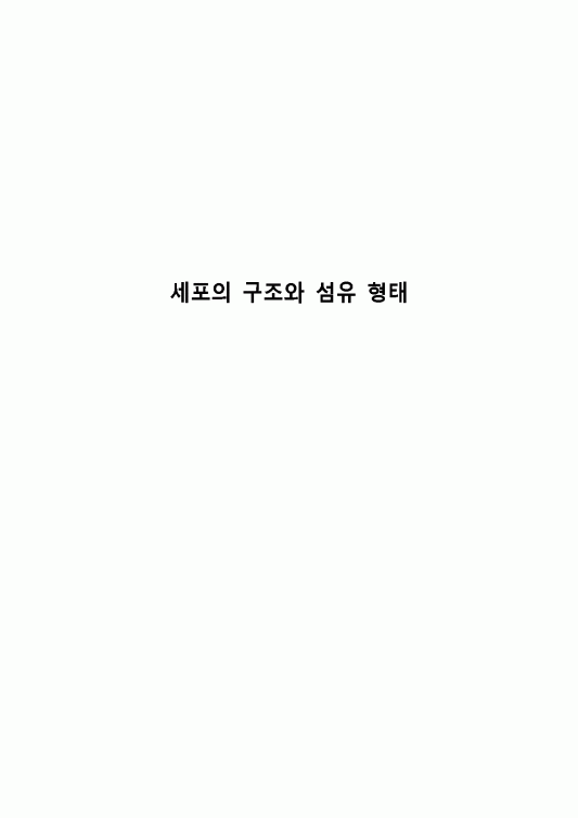 세포의 구조와 섬유 형태