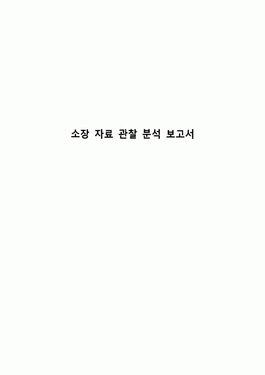 소장 자료 관찰 분석 보고서