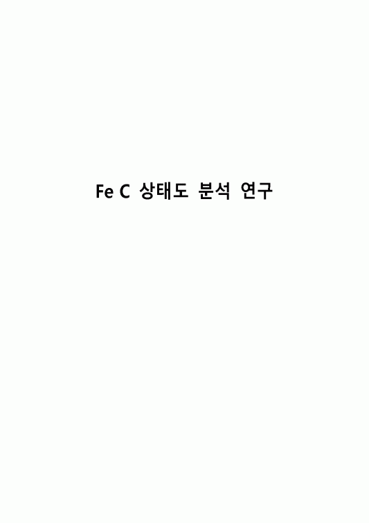 Fe C 상태도 분석 연구
