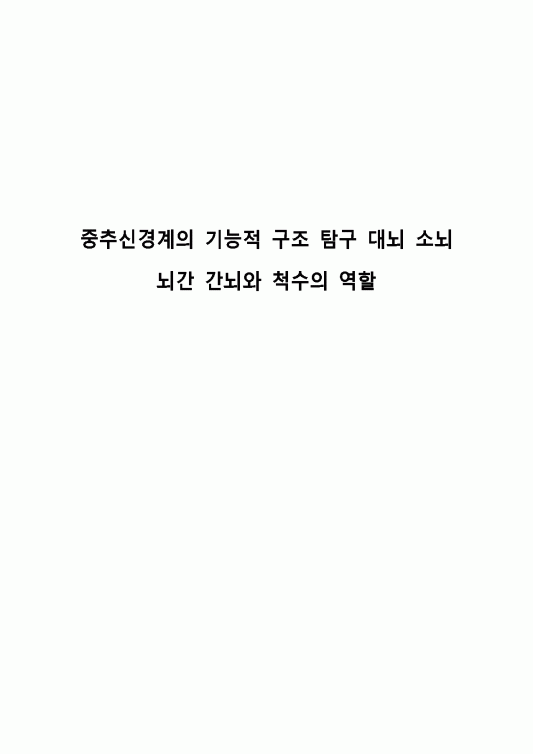 중추신경계의 기능적 구조 탐구 대뇌 소뇌 뇌간 간뇌와 척수의 역할