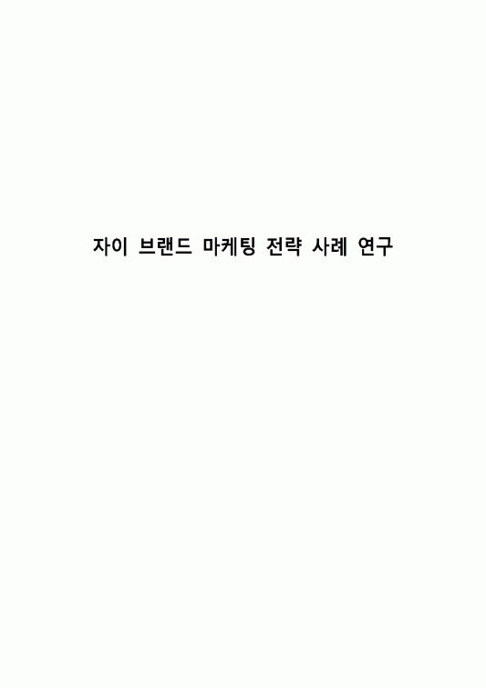 자이 브랜드 마케팅 전략 사례 연구