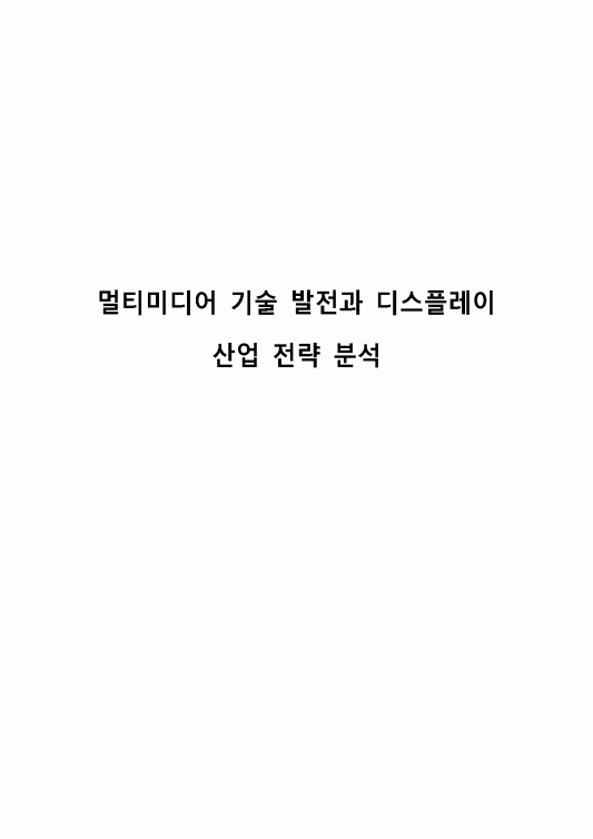 멀티미디어 기술 발전과 디스플레이 산업 전략 분석