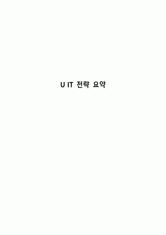 U IT 전략 요약