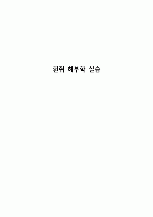 흰쥐 해부학 실습