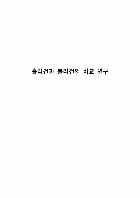 홀리건과 룰리건의 비교 연구