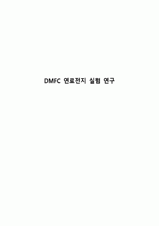 DMFC 연료전지 실험 연구