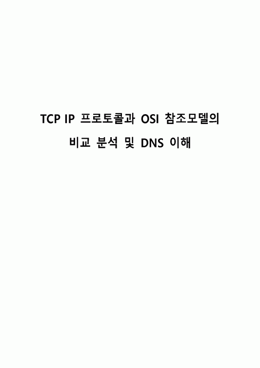 TCP IP 프로토콜과 OSI 참조모델의 비교 분석 및 DNS 이해