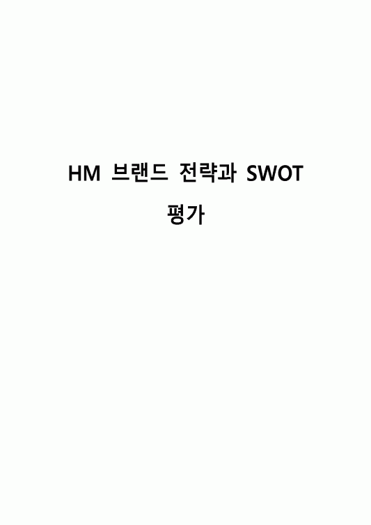HM 브랜드 전략과 SWOT 평가