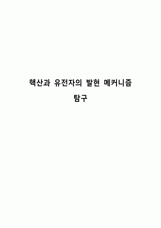 핵산과 유전자의 발현 메커니즘 탐구