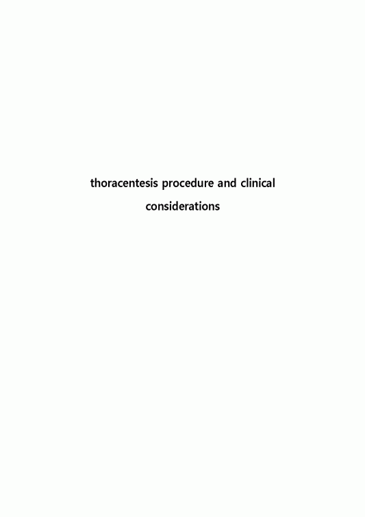 thoracentesis procedure and clinical considerations