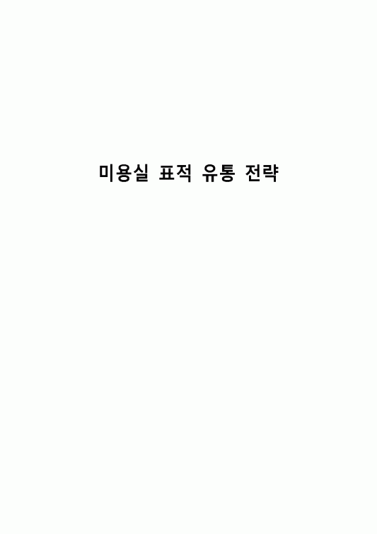 미용실 표적 유통 전략