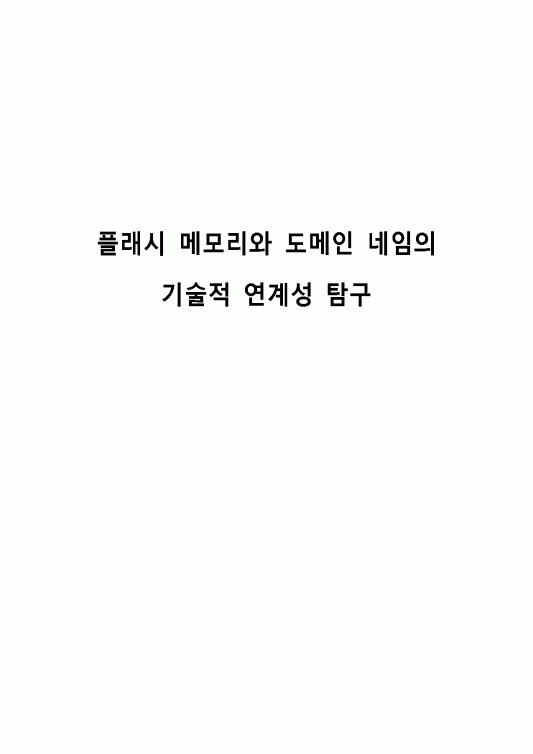 플래시 메모리와 도메인 네임의 기술적 연계성 탐구