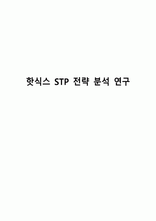 핫식스 STP 전략 분석 연구