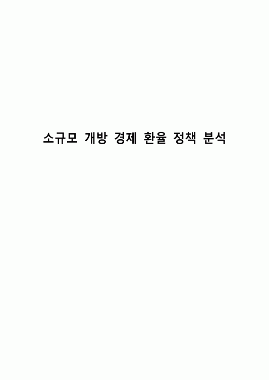 소규모 개방 경제 환율 정책 분석