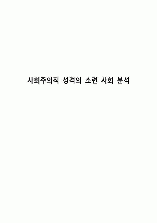 사회주의적 성격의 소련 사회 분석
