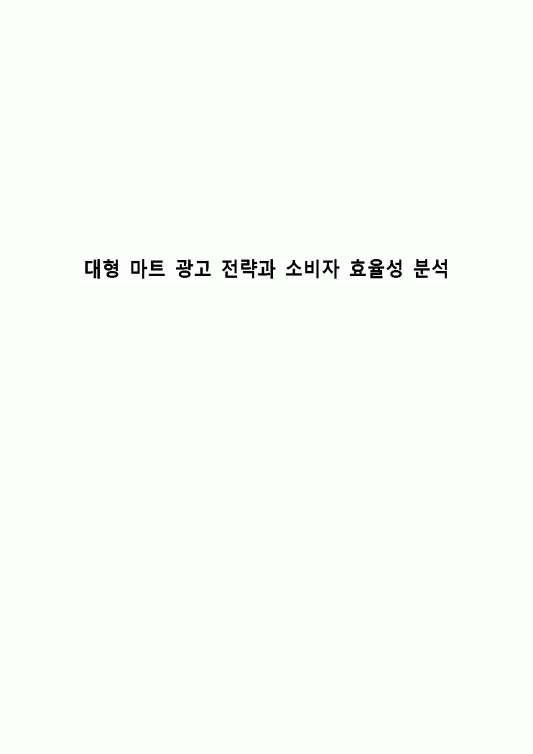 대형 마트 광고 전략과 소비자 효율성 분석