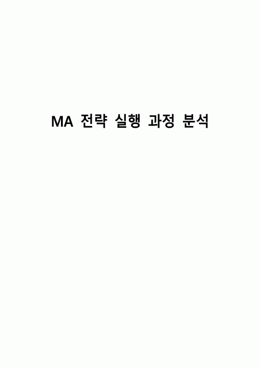 MA 전략 실행 과정 분석