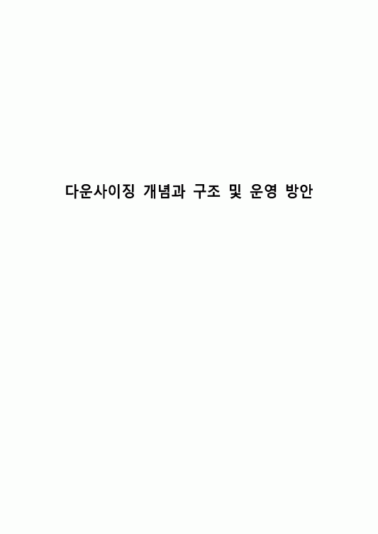 다운사이징 개념과 구조 및 운영 방안