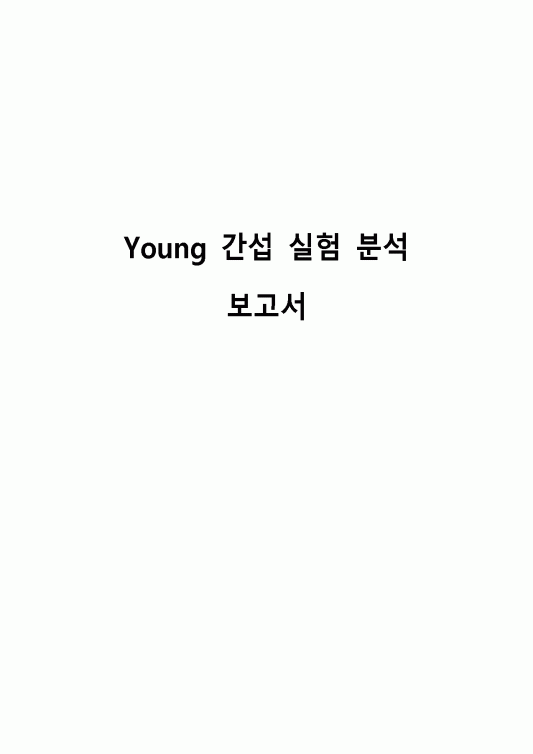Young 간섭 실험 분석 보고서