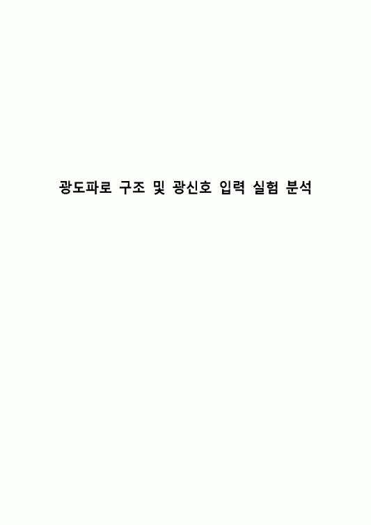 광도파로 구조 및 광신호 입력 실험 분석