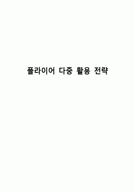 플라이어 다중 활용 전략