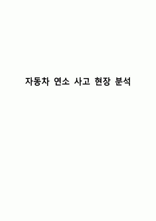 자동차 연소 사고 현장 분석