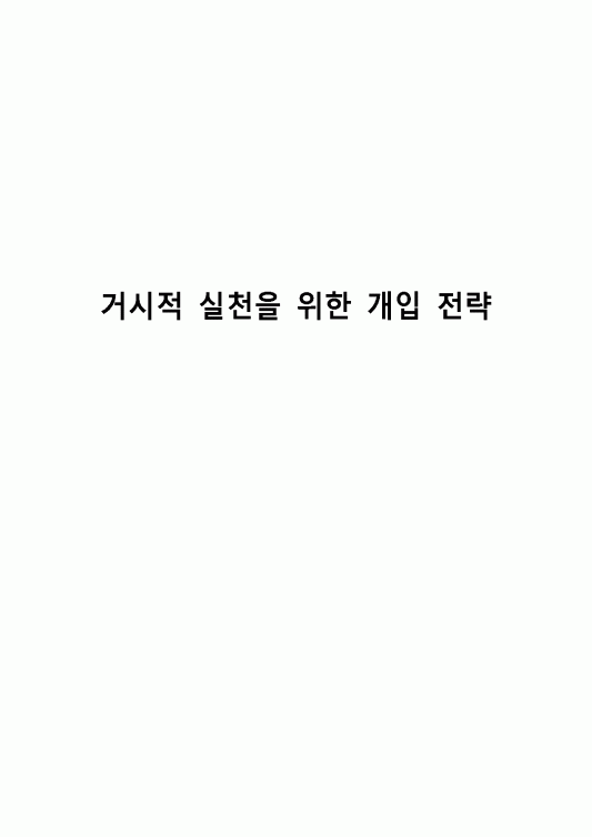 거시적 실천을 위한 개입 전략