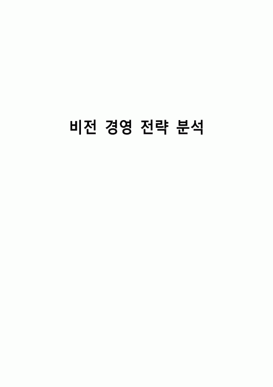 비전 경영 전략 분석