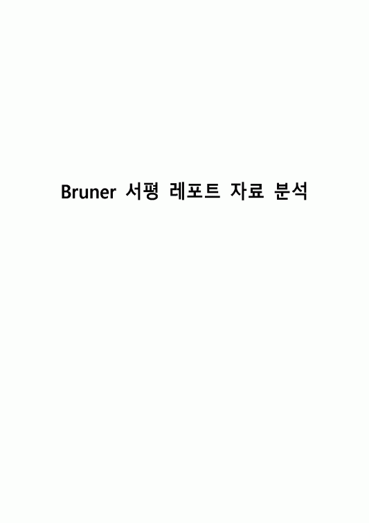Bruner 서평 레포트 자료 분석