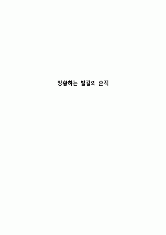 방황하는 발길의 흔적