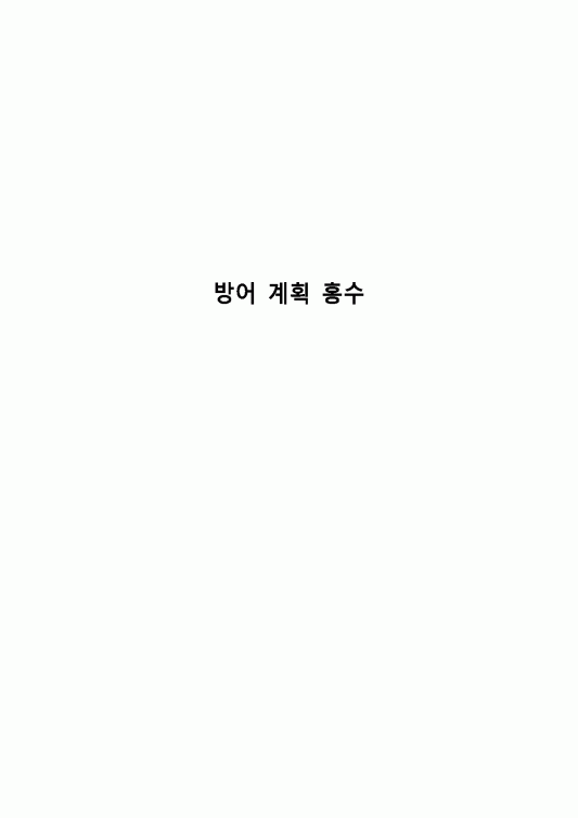 방어 계획 홍수