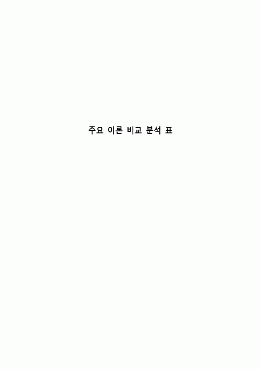 주요 이론 비교 분석 표