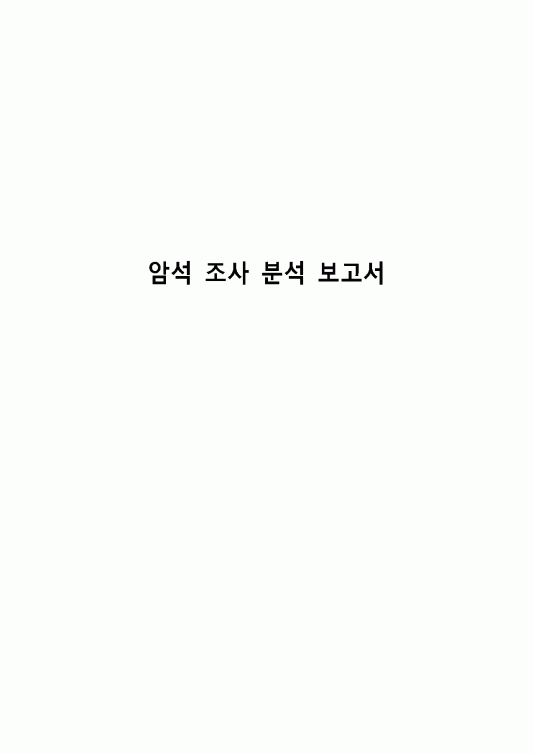 암석 조사 분석 보고서
