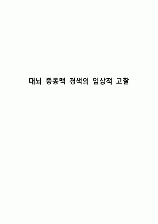 대뇌 중동맥 경색의 임상적 고찰