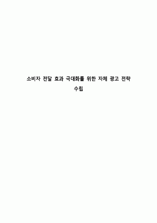 소비자 전달 효과 극대화를 위한 자체 광고 전략 수립