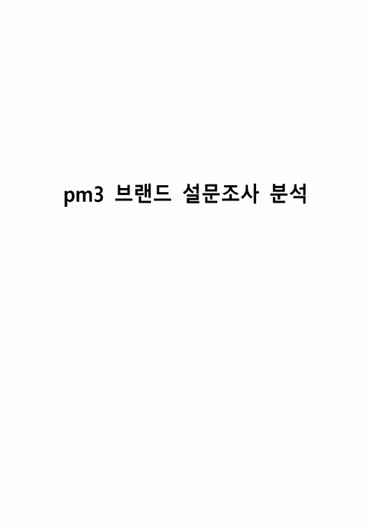 pm3 브랜드 설문조사 분석