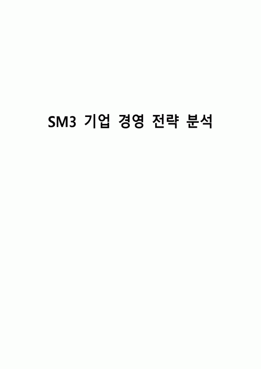SM3 기업 경영 전략 분석