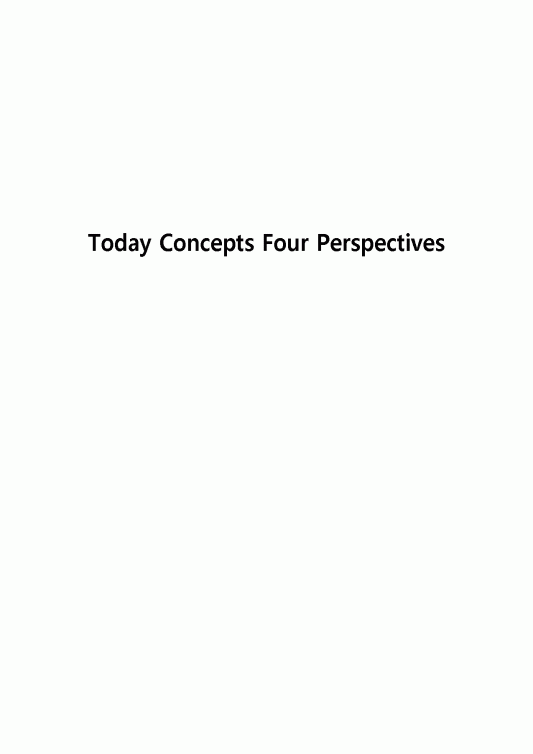 Today Concepts Four Perspectives
