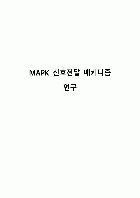 MAPK 신호전달 메커니즘 연구