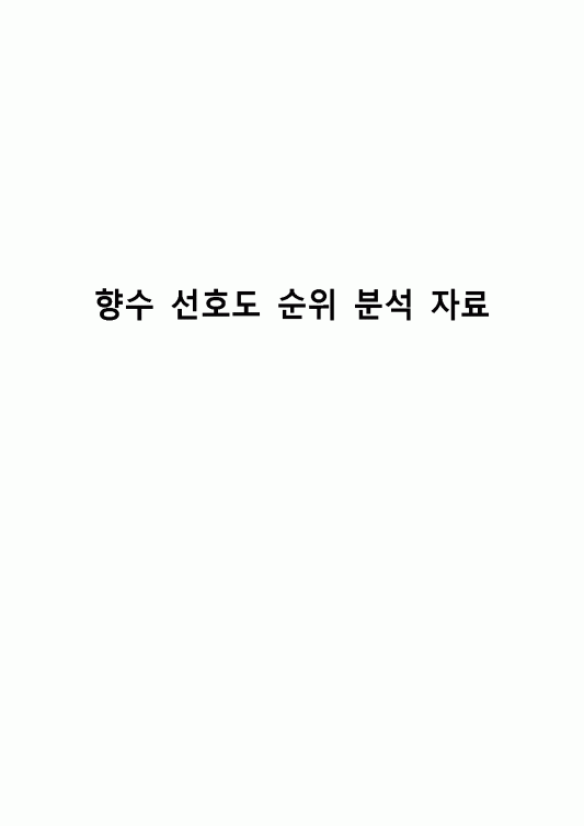 향수 선호도 순위 분석 자료