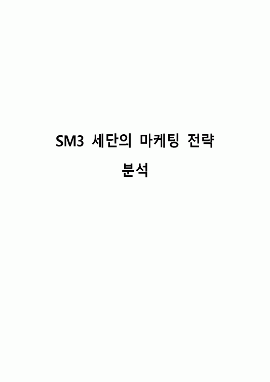 SM3 세단의 마케팅 전략 분석
