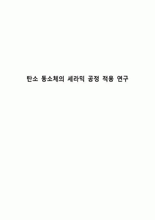 탄소 동소체의 세라믹 공정 적용 연구