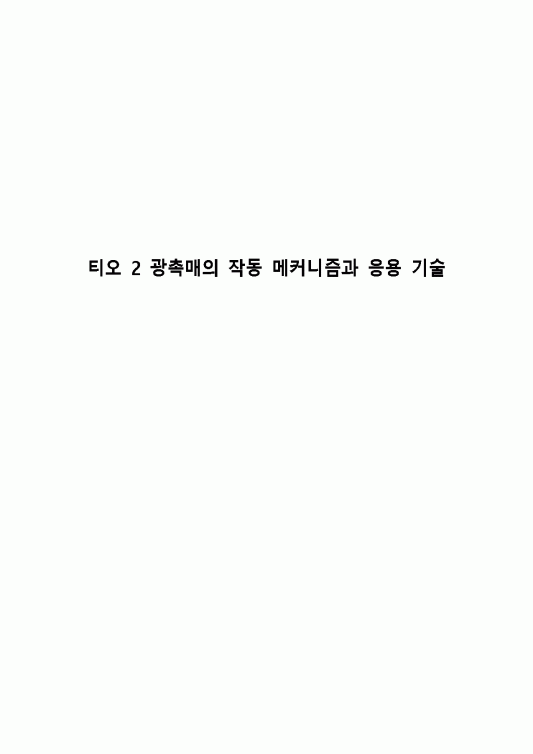 티오 2 광촉매의 작동 메커니즘과 응용 기술