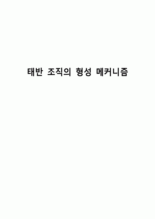 태반 조직의 형성 메커니즘